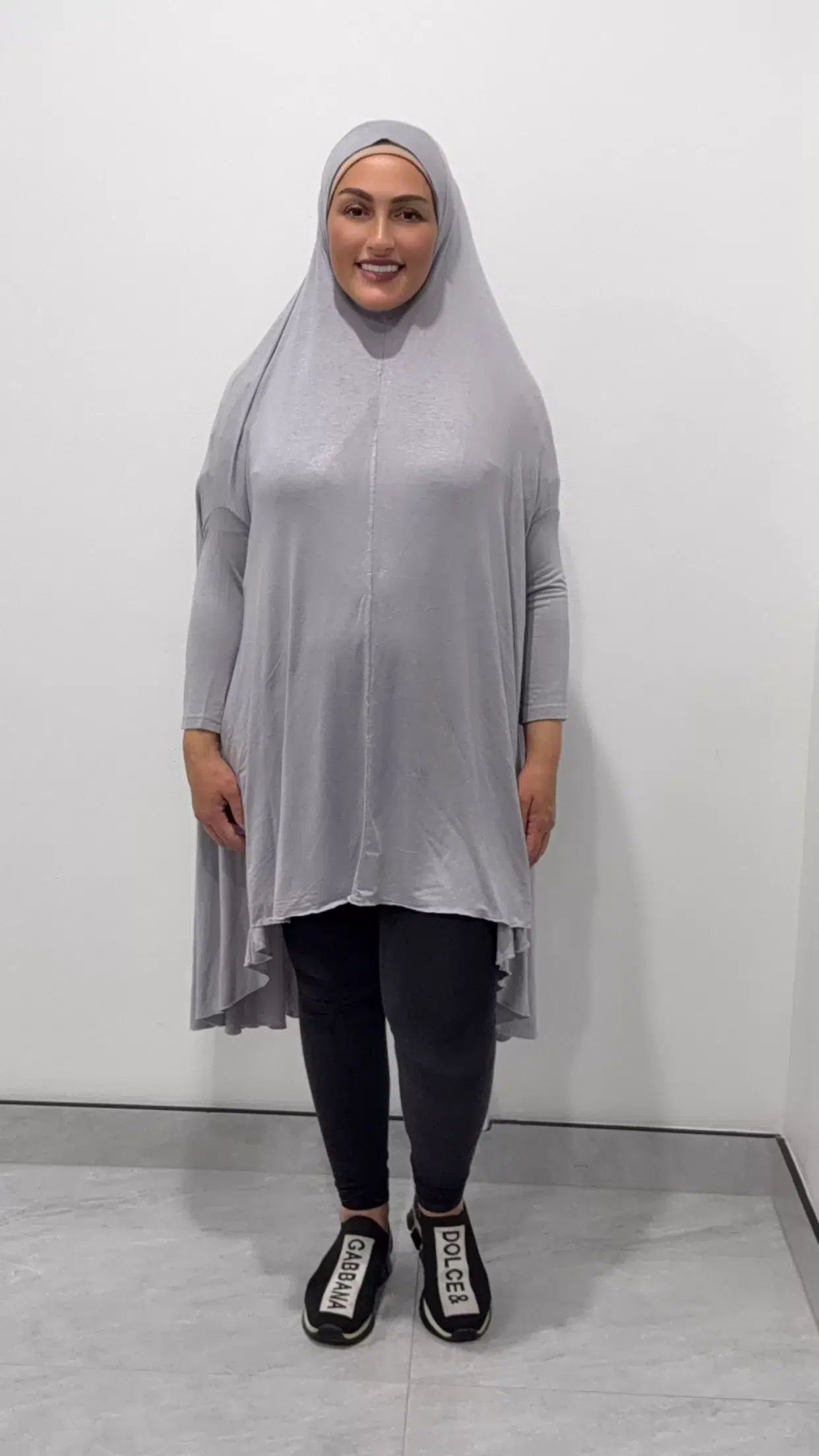 Kalir A Modest Fashion Store.Short Grey Jilbab